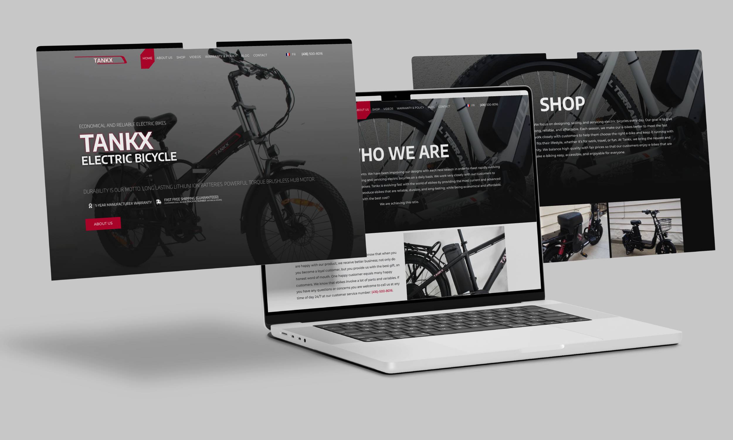 Electric Bike Website Design Toronto | Tankx Project